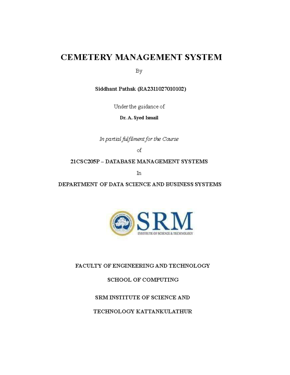 Copy of Cemetery Management System - CEMETERY MANAGEMENT SYSTEM By ...