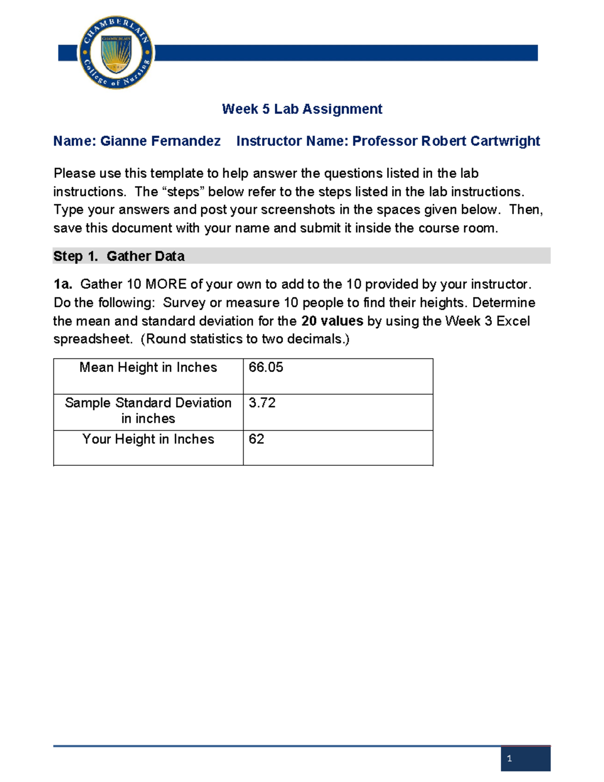 Week 5 Lab Assignment: Height Data Analysis & Empirical Rule Insights ...