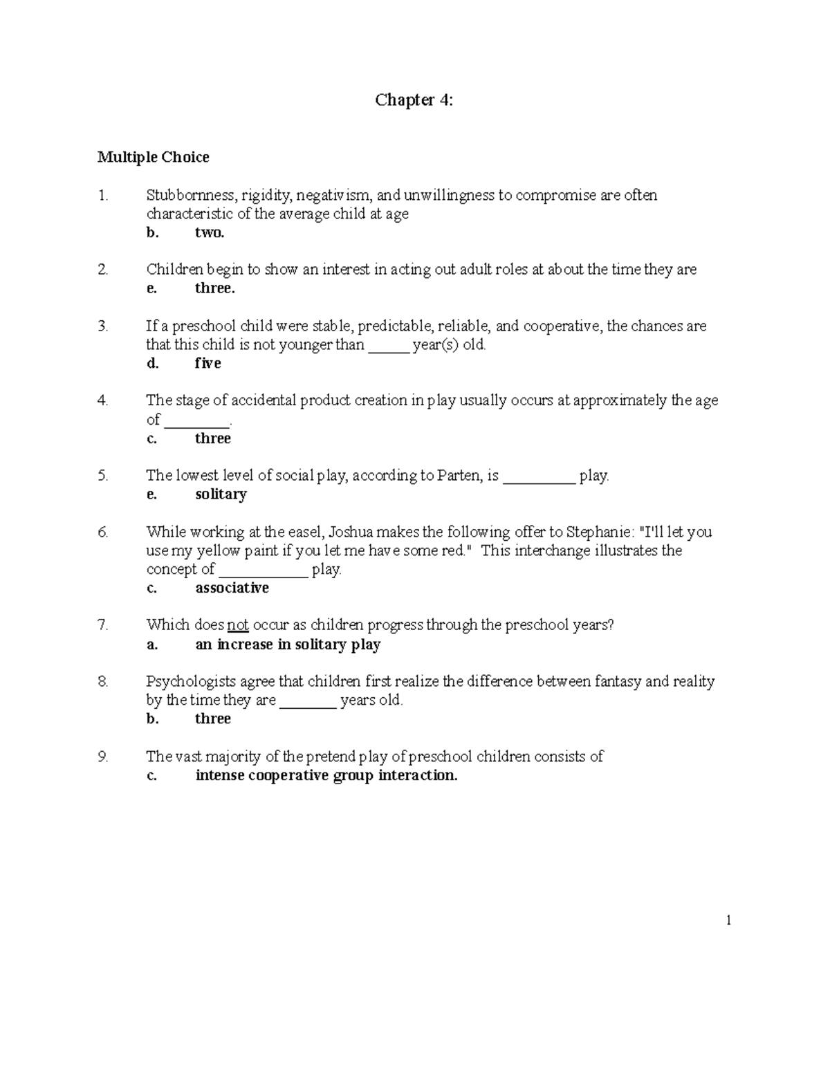 Ch04Test Revised - Child Development Practice Test - Studocu
