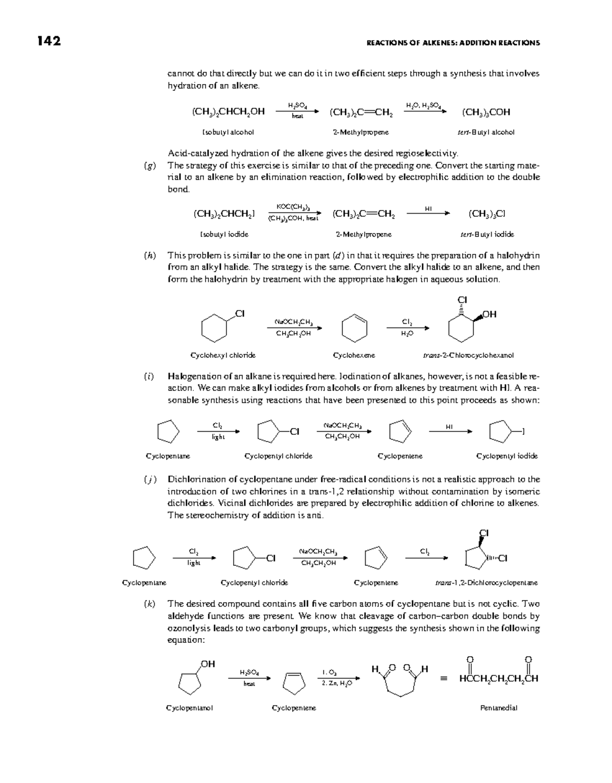 Organic Chemistry 4th Ed: Alkenes Addition Reactions (142) - Studocu