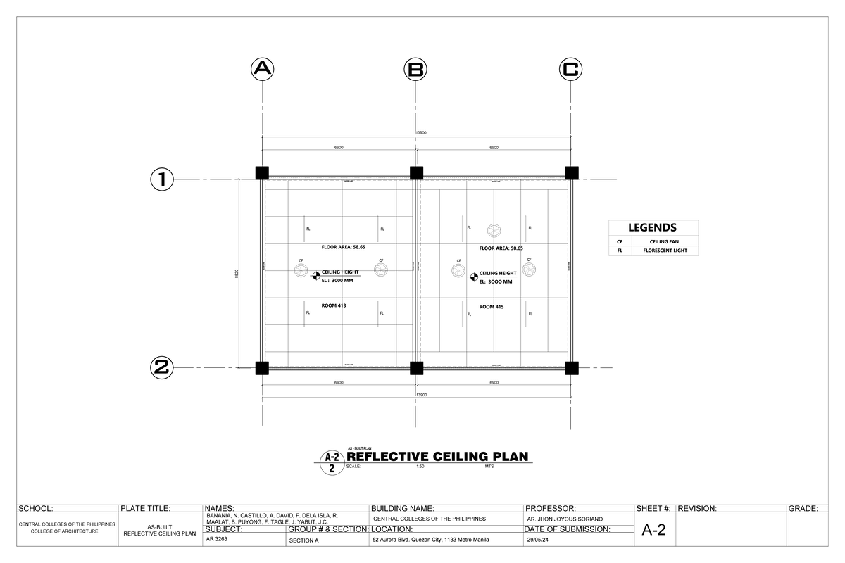 BU AR 3263 Reflective Ceiling Plan - As-Built Sheet 5 - Studocu