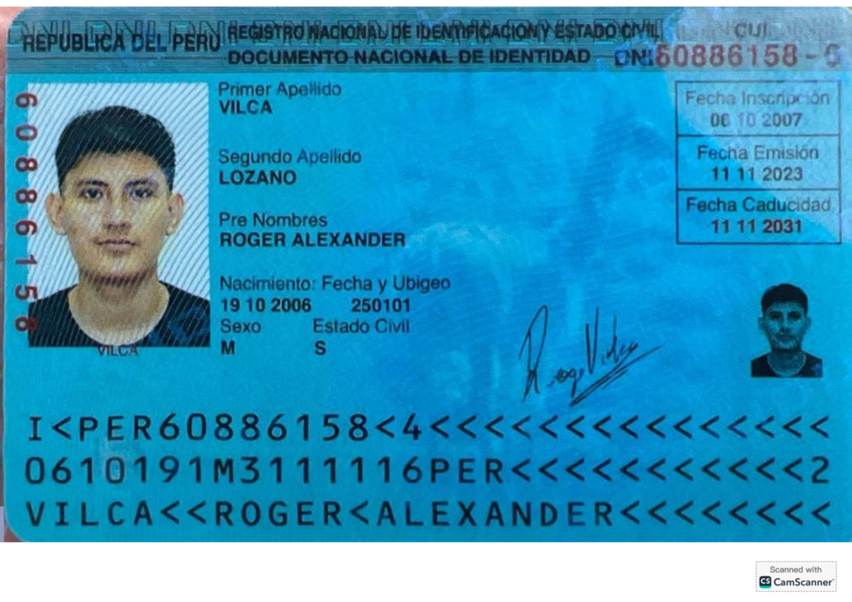 Documento Nacional de Identidad - Perú (DNI) 2023 - Studocu