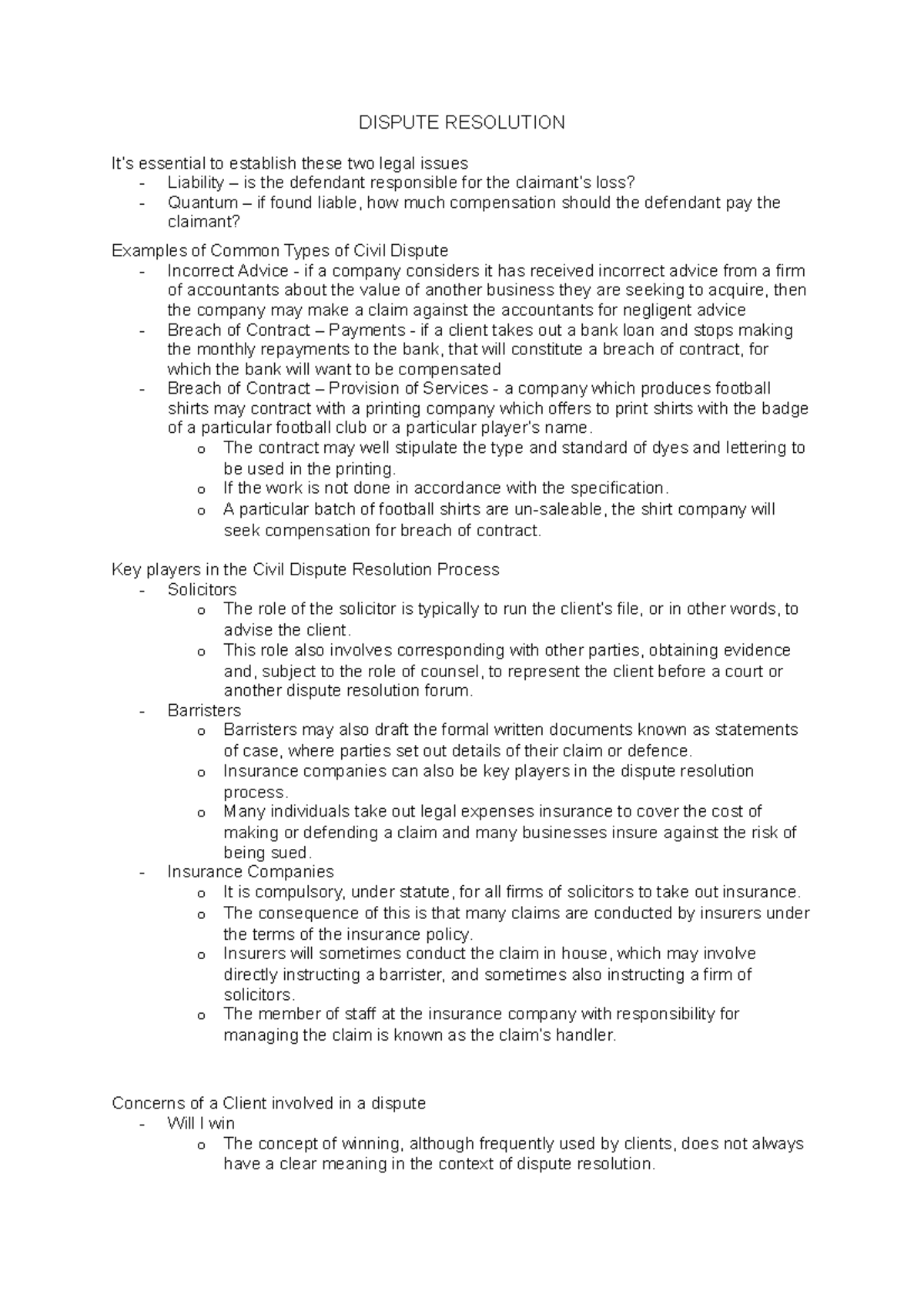 Dispute Resolution- Funding - DISPUTE RESOLUTION It’s essential to ...