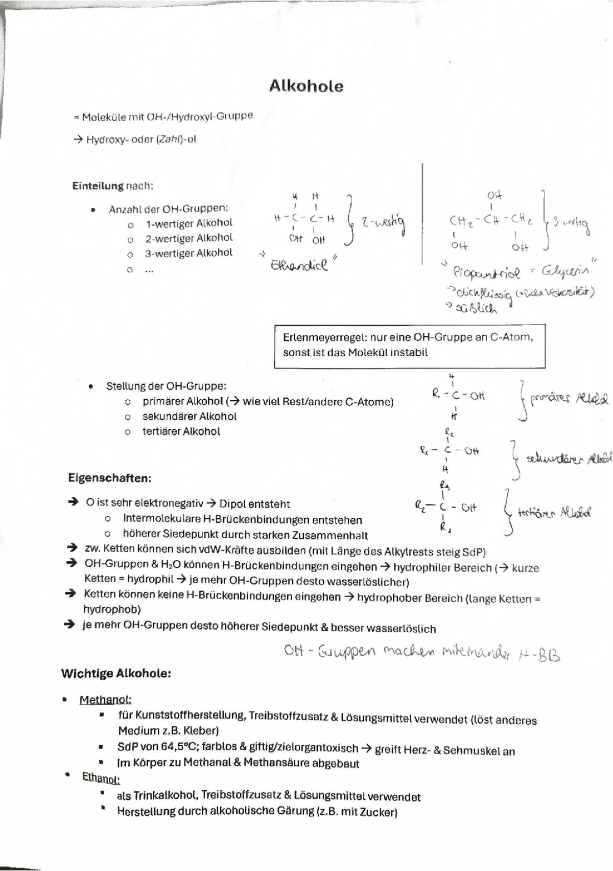 Eigenschaften Mit H
