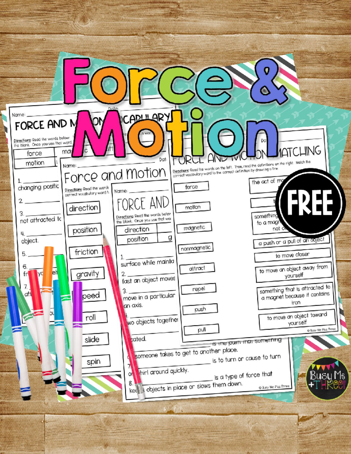 Force and Motion Vocabulary Review for 1st and 2nd Grade Students - Studocu