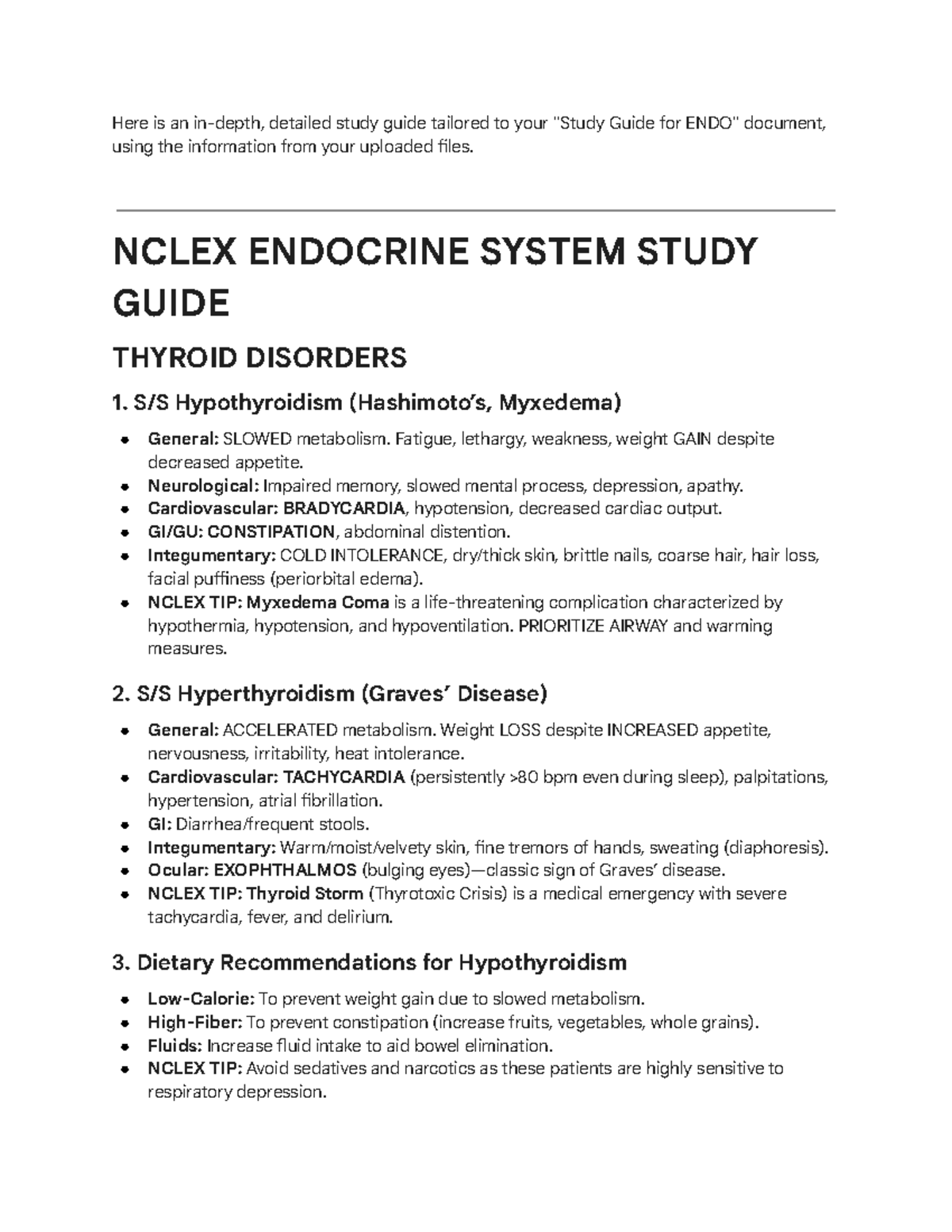 NCLEX Endocrine & Diabetes Study Guide: Thyroid & Adrenal Disorders ...