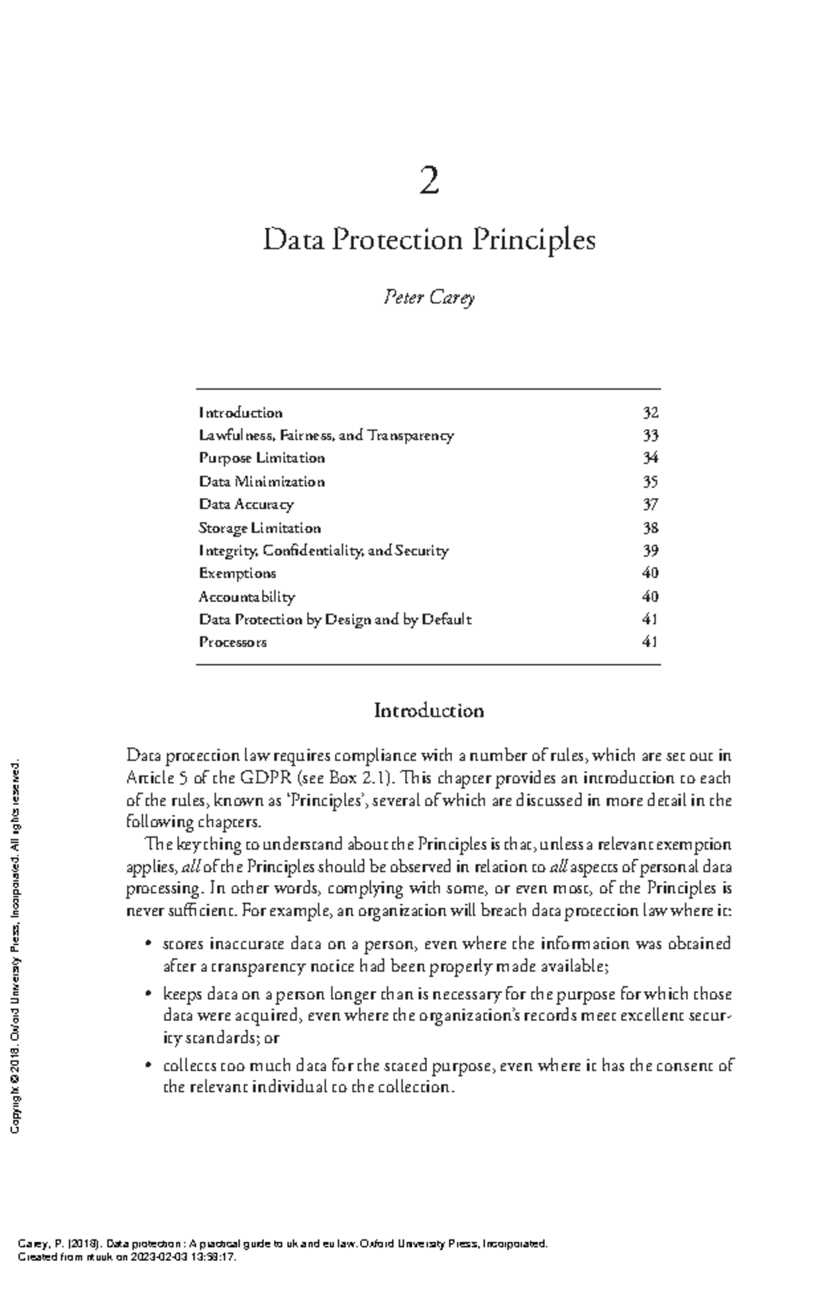 Data Protection A Practical Guide to UK and EU Law - (2 - 2 Data ...