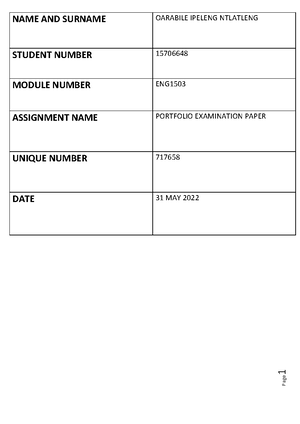 Assignment 1. ENG1503. Assignment 1. - Assignment 01 Student Number: 11955317 Student Name ...