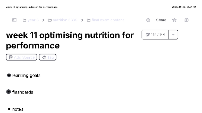 Week 11 Lecture Notes: Optimizing Nutrition for mTBI Recovery - Studocu