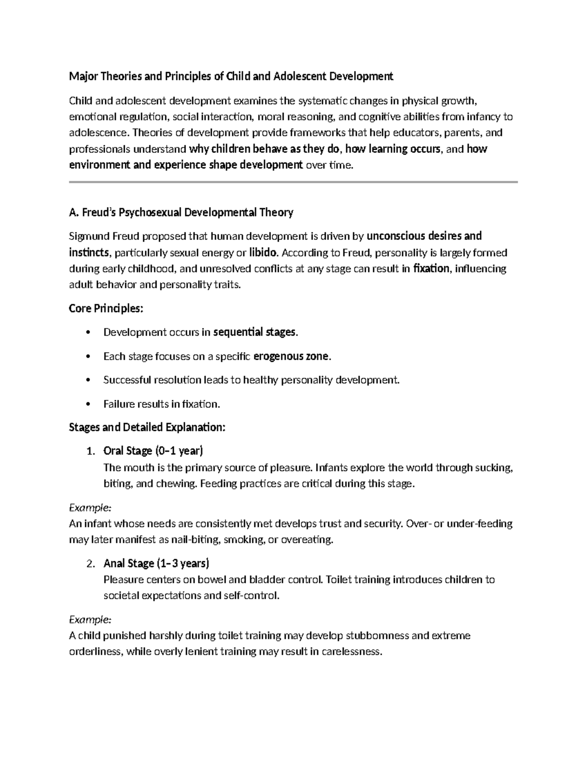 Major Theories in Child & Adolescent Development: A Comprehensive ...