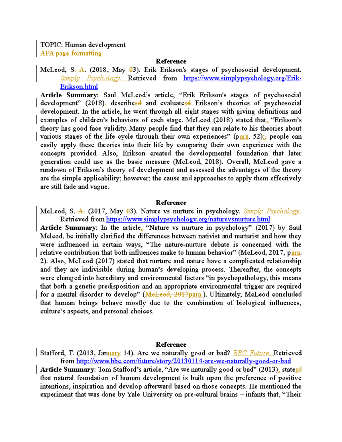 Citation Assignments required to practise citing in APA format - TOPIC ...