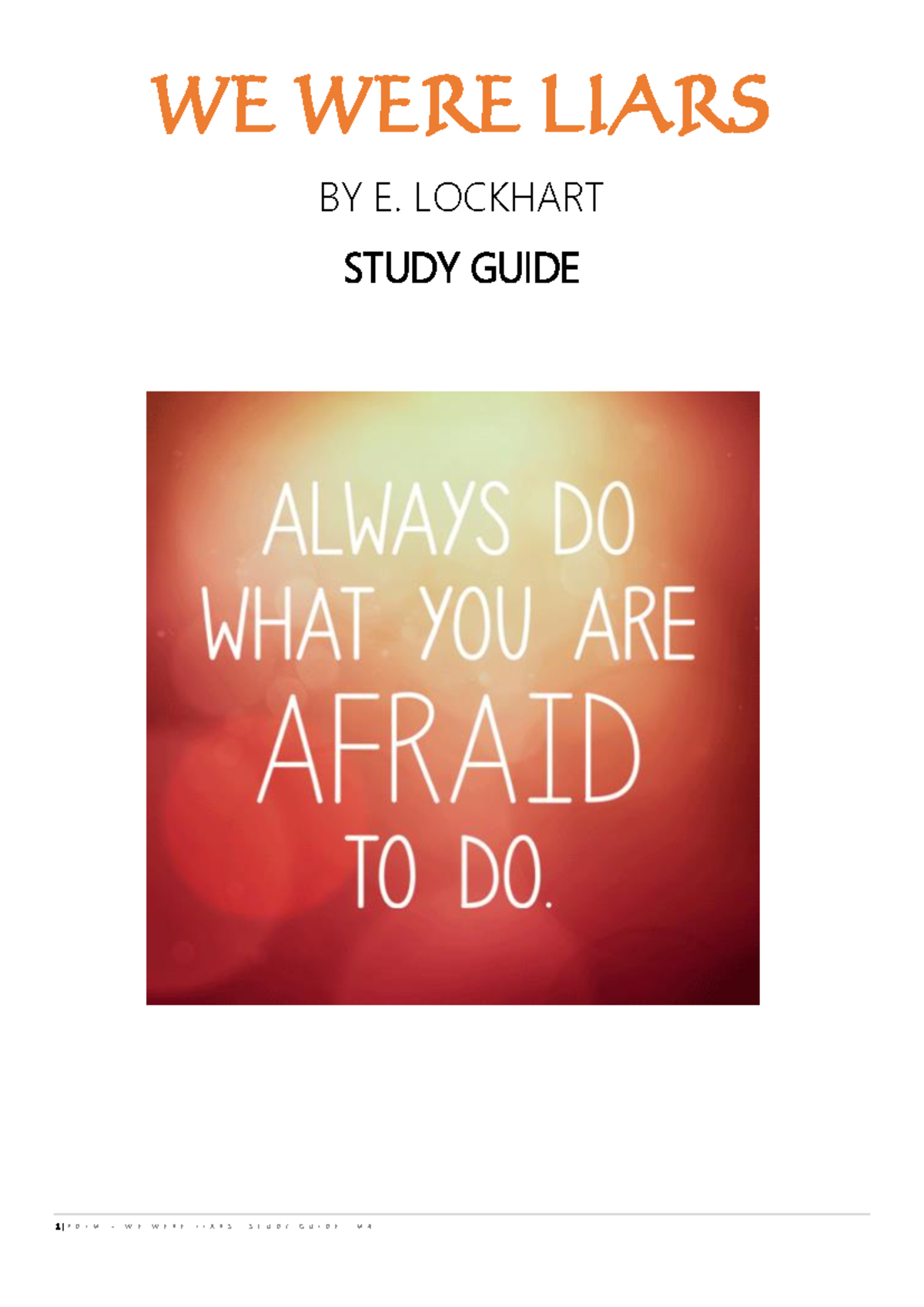 706148468 WE WERE Liars Study Guide - Final Exam Notes - Studocu