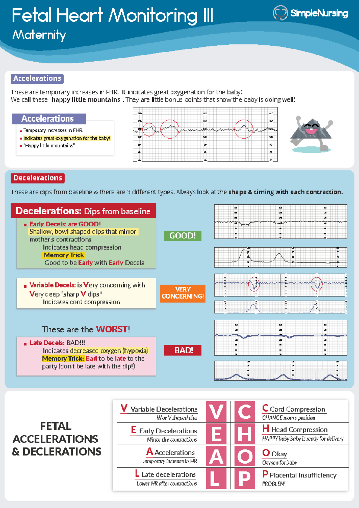 FHR Monitoring: Accelerations & Decelerations Explained (NURS 101 ...