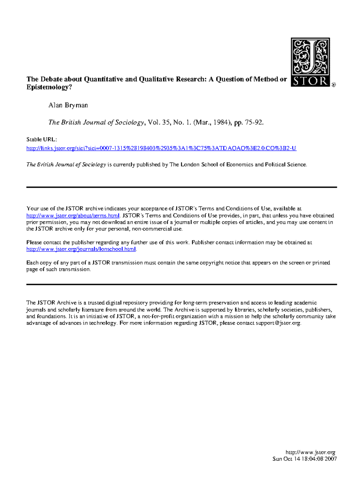 The Debate on Quantitative vs. Qualitative Research Methods: An ...