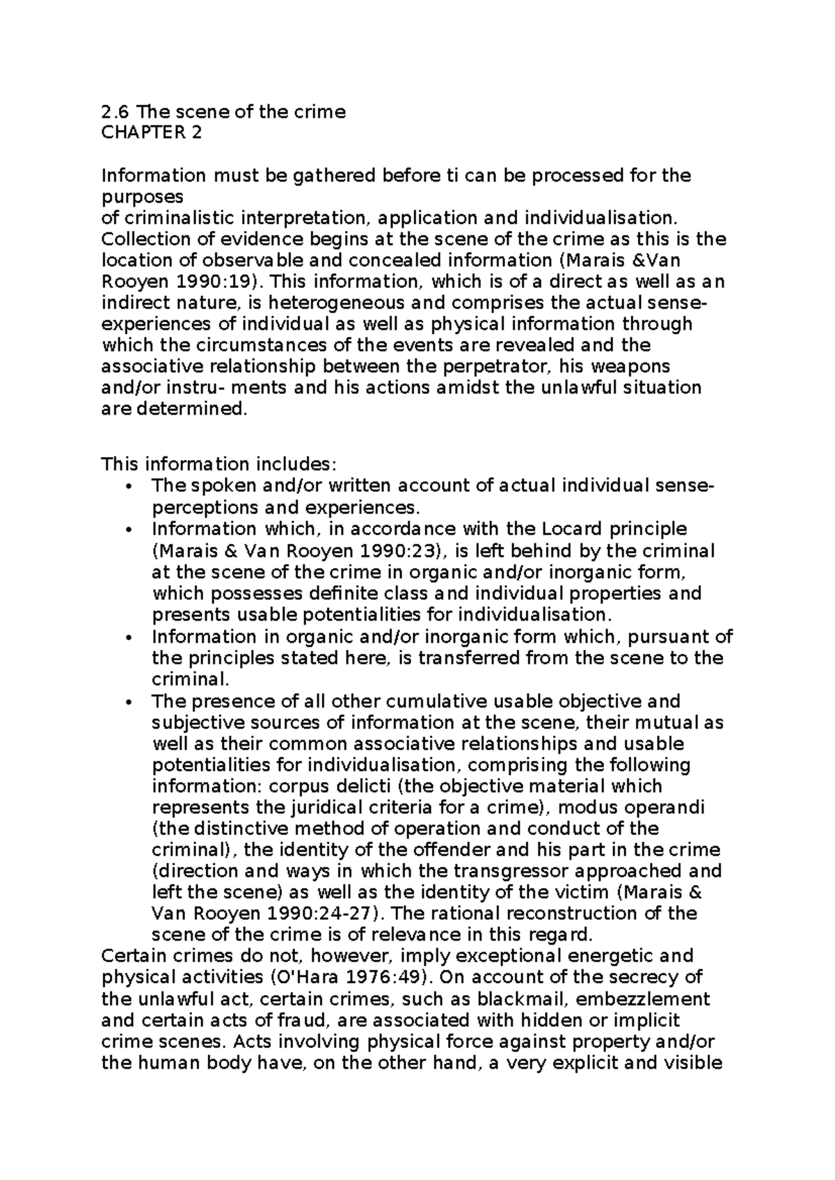 Study Unit 2 - Crime Scene Investigation Notes for Semester Test 1 ...