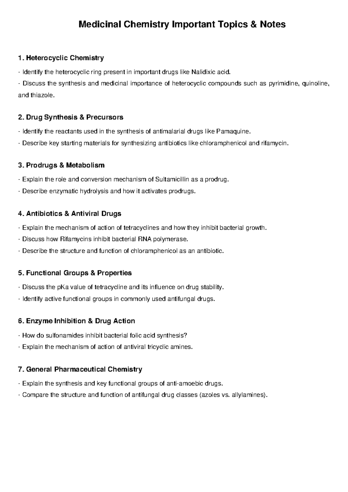 Medicinal chemistry important topics notes: key concepts and drug ...