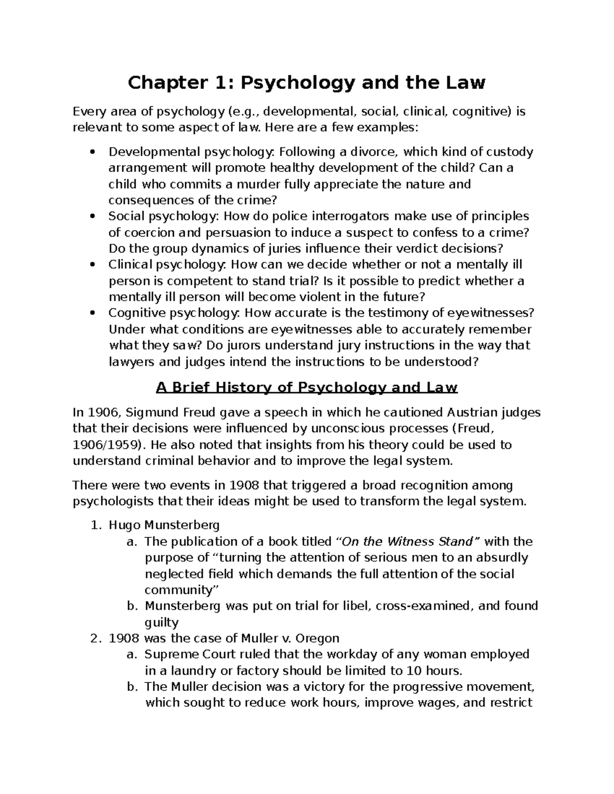 Chapter 1: Psychology and Law - Key Concepts and Historical Insights ...
