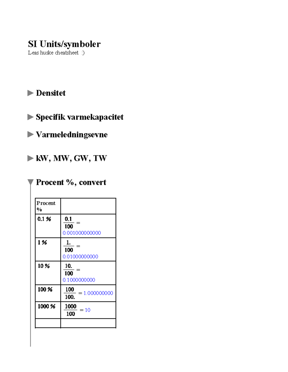 SI Units, Symbols, and Conversions Cheatsheet for Science Studies - Studocu