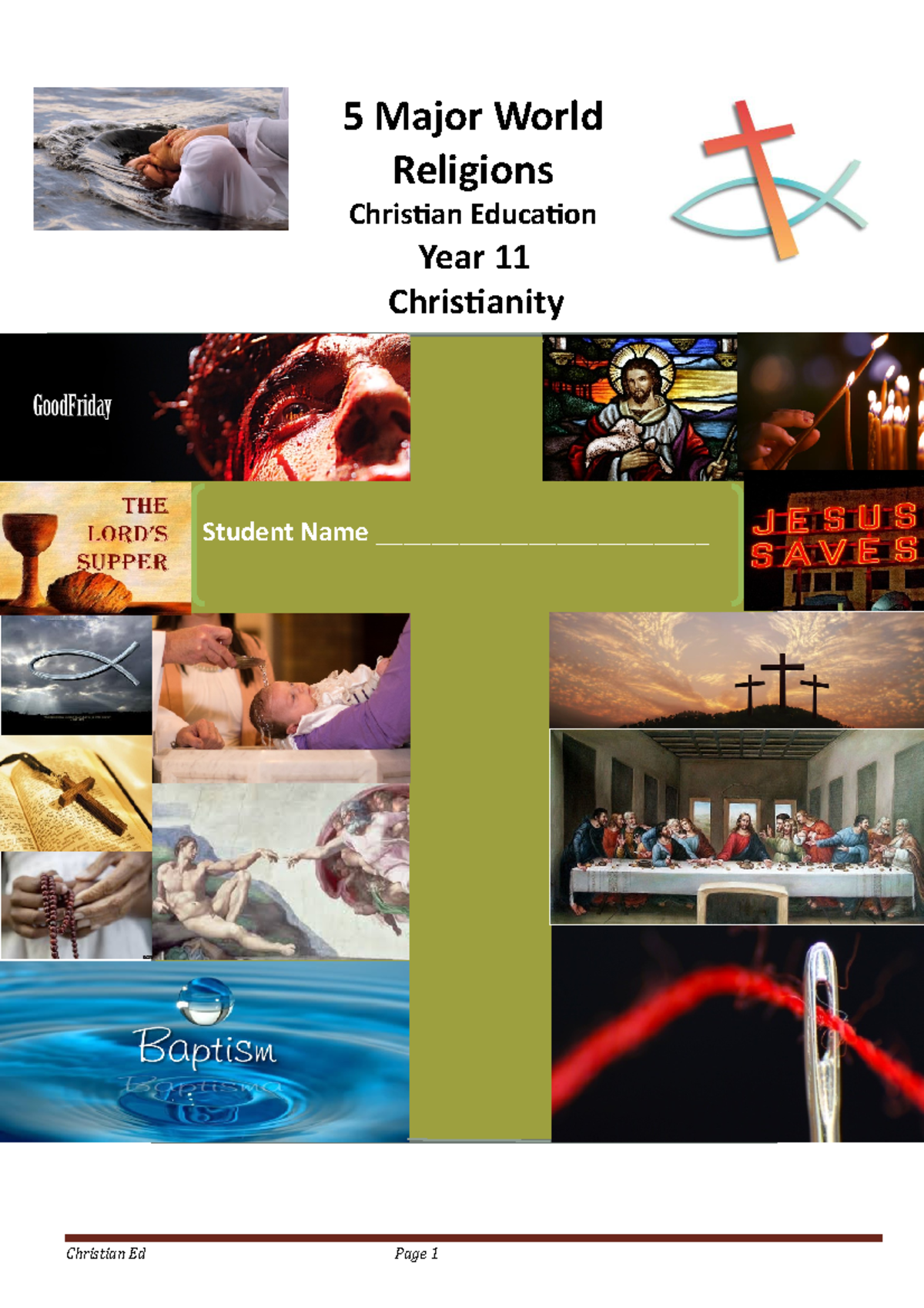 2020 Comparative Religions Christianity - Student workbook - 5 Major ...