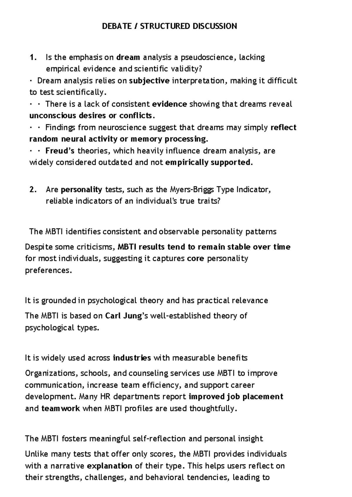 Debate Psych III 2025: Analyzing Psychological Concepts and Theories ...