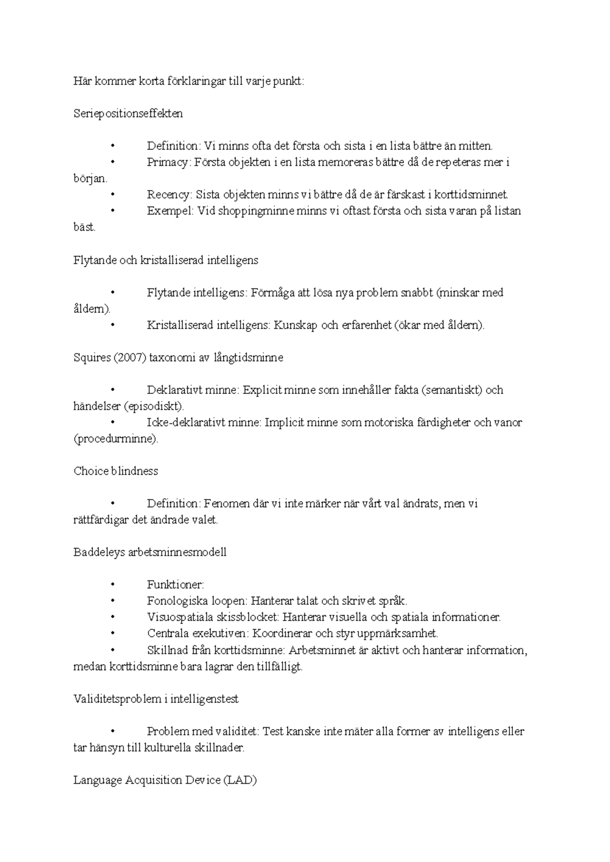 Kognitiva Biaser och Beslutsfattande: Sammanfattning inför Prov KOGN101 ...
