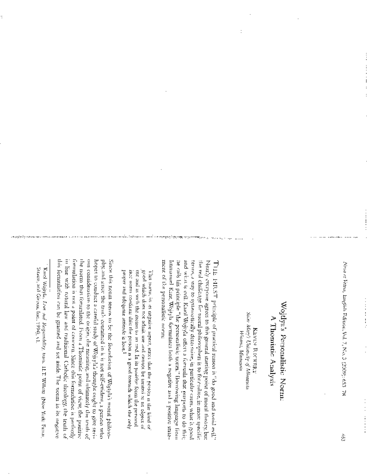 Final Exam Study Guide for Course CODE 101: Personalistic Norm Analysis ...