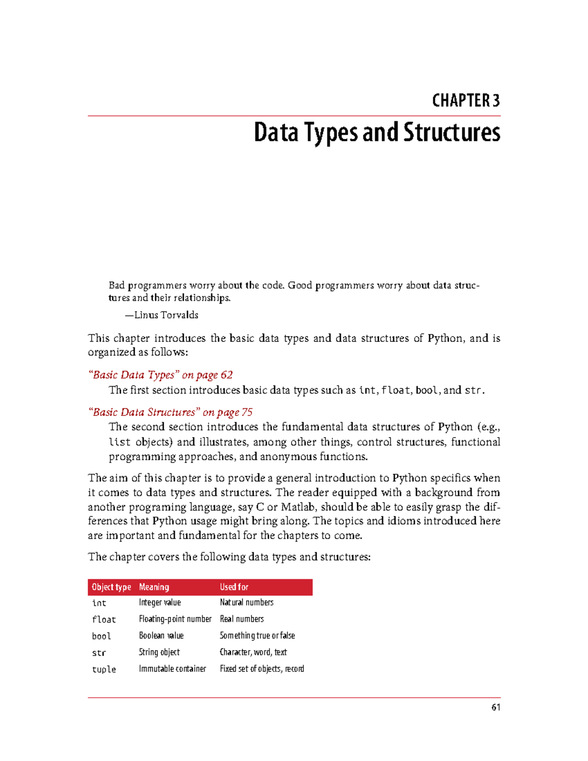 C3 - Chapter 3: Data Types and Structures in Python - Studocu