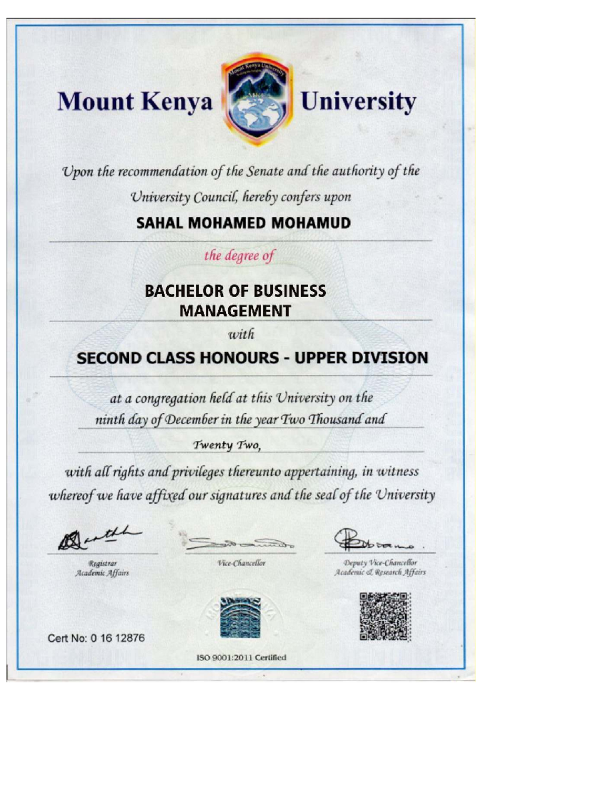 Mount Kenya University Diploma in Business Management - Studocu