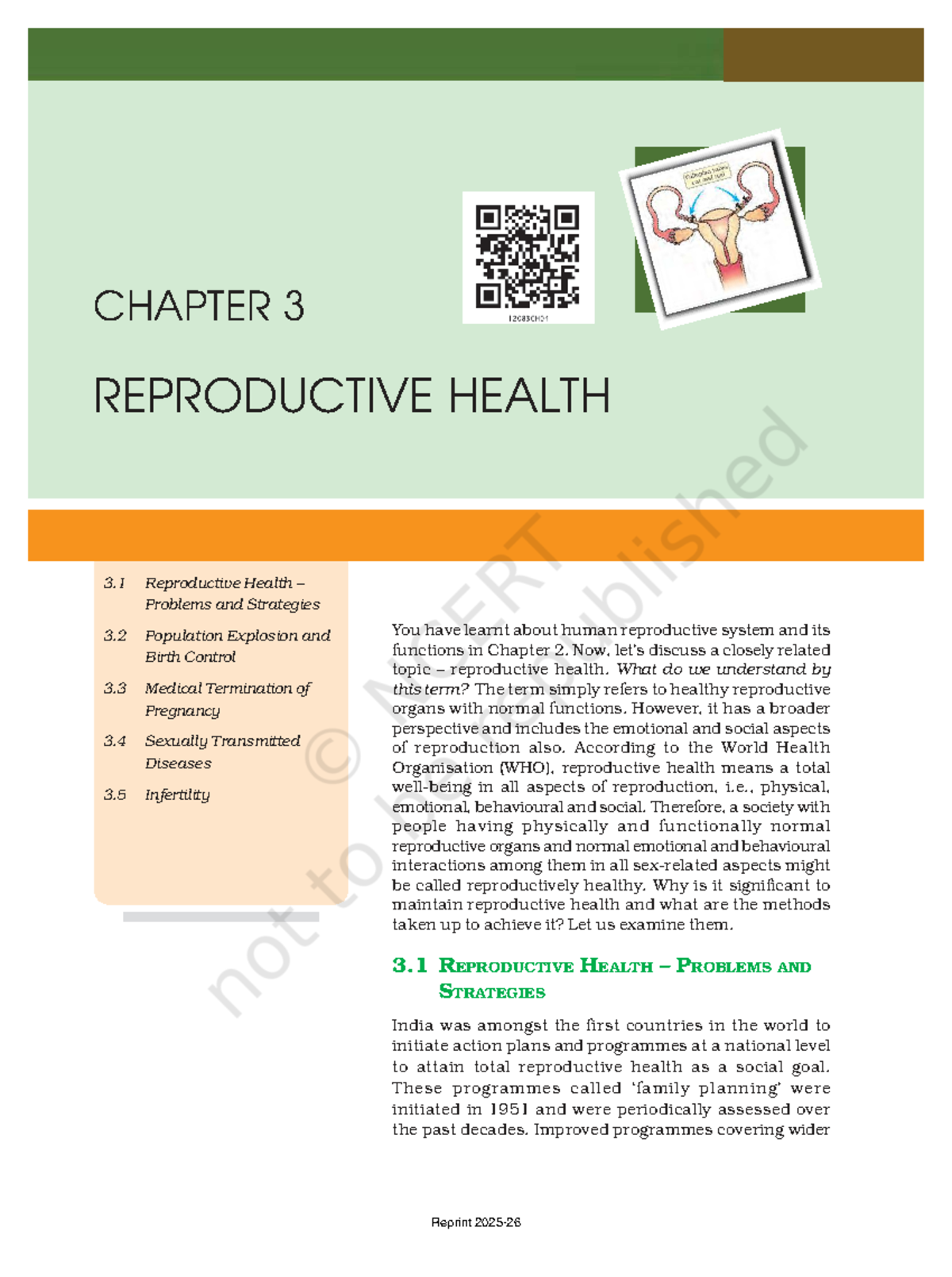 CHAPTER 3 REPRODUCTIVE HEALTH: Issues, Strategies, and Awareness - Studocu