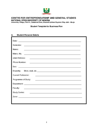 GST 302 - Business Plan for Essence Cleaning Services in Nigeria - Studocu