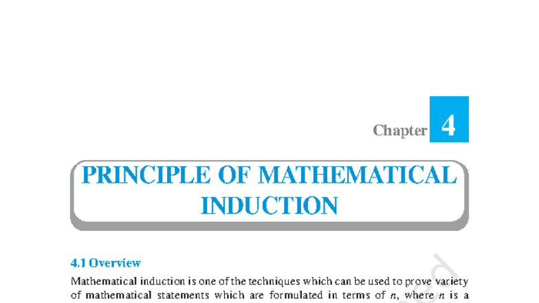 Chapter 4: Principles of Mathematical Induction - Math Notes and ...