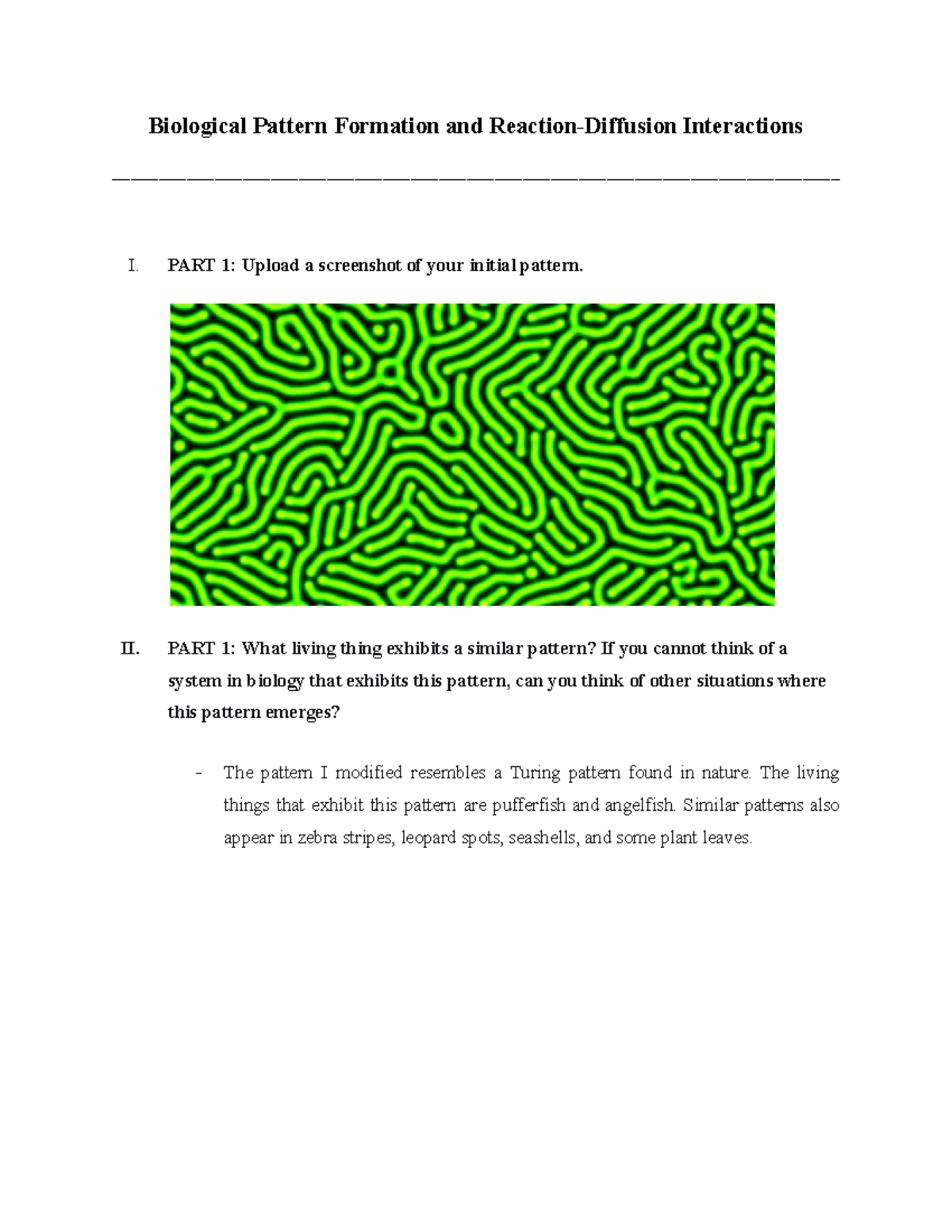 Biological Pattern Formation: Turing Patterns in Nature - Studocu
