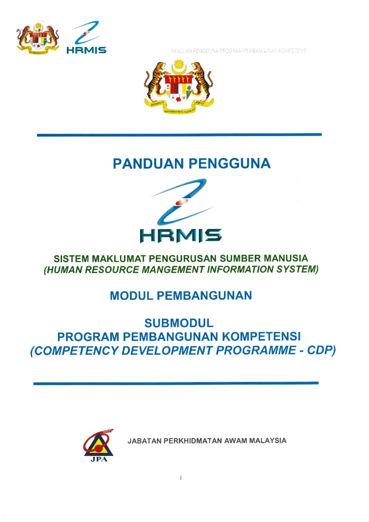 Panduan Pengguna Modul Pembangunan Kompetensi HRMIS 1 - Studocu