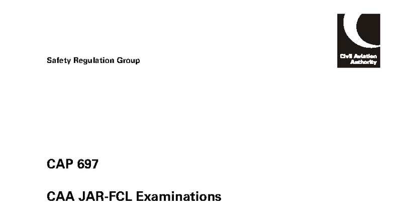 CAP 697 CAA Examinations Flight Planning Manual - 2nd Edition - Studocu