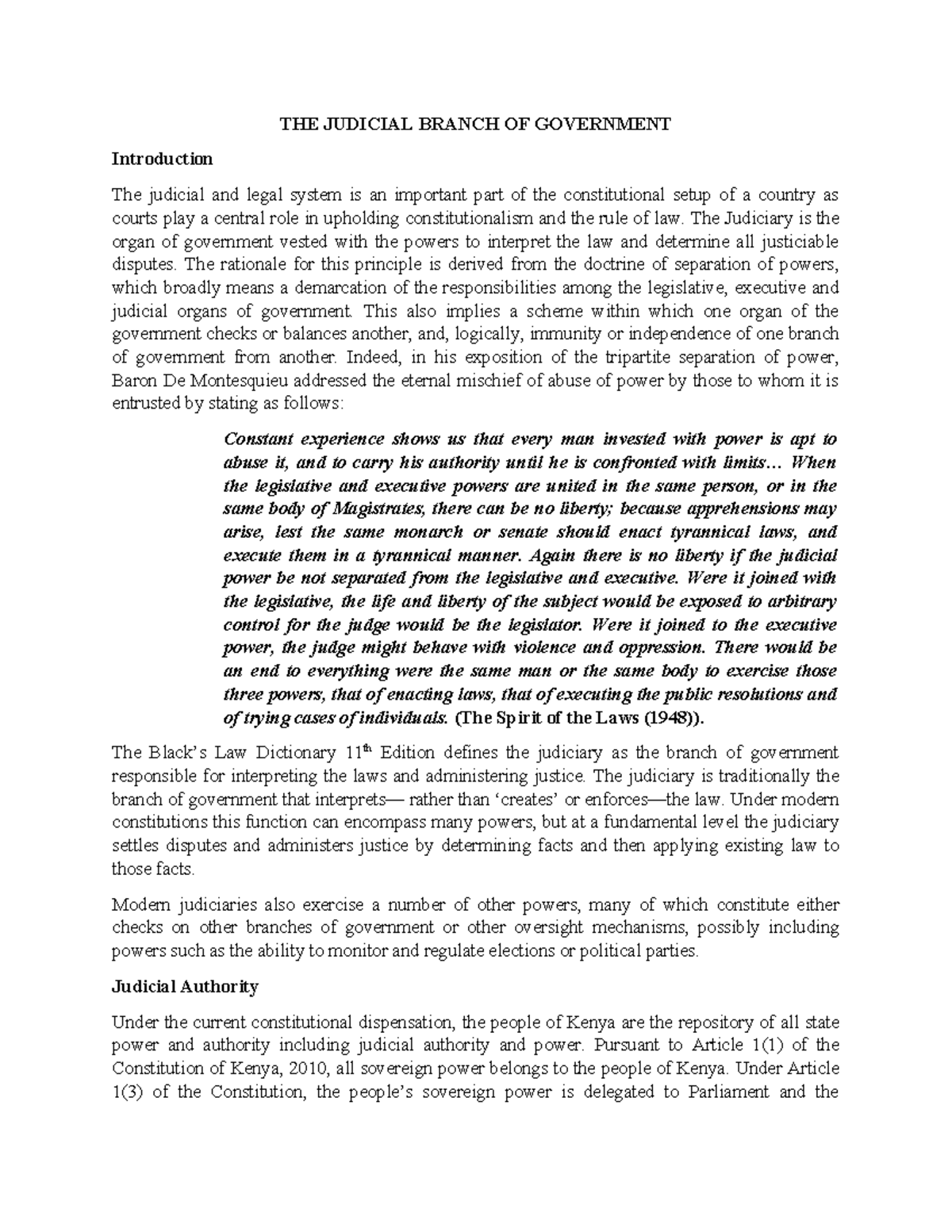 Judiciary Overview: Powers, Independence, and Constitutional Context ...