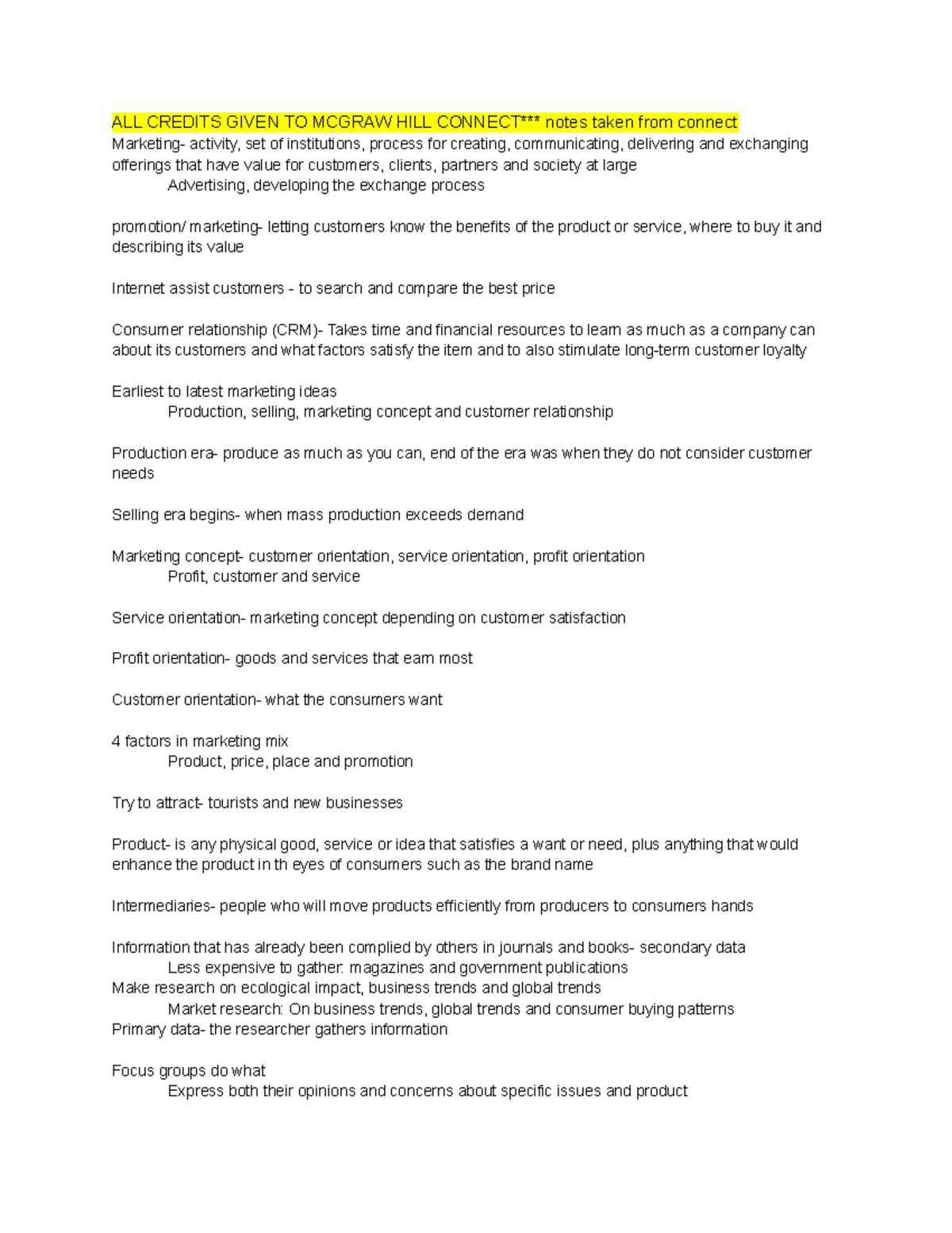 Business Chapter 8 Notes: Marketing Concepts and Strategies - Studocu