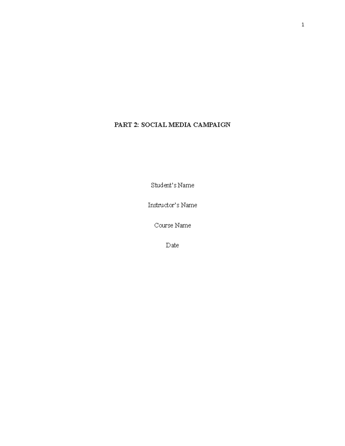 C229 Community Health and Population - PART 2: SOCIAL MEDIA CAMPAIGN ...