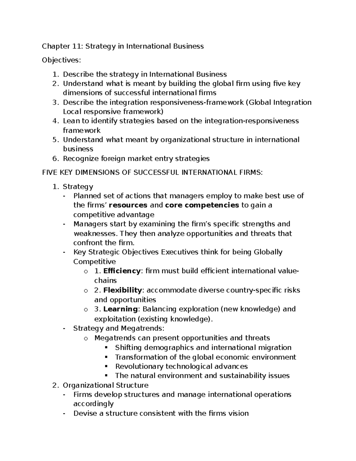 Chapter 11: Strategy in International Business - Key Concepts ...