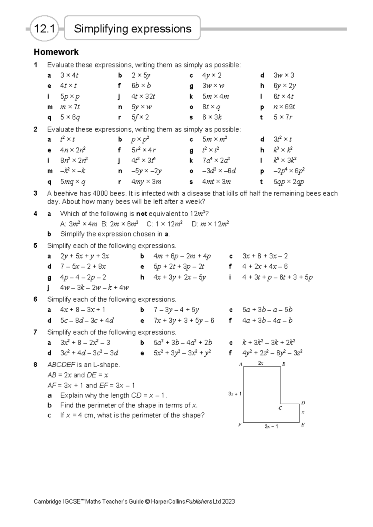 Homework 12 - Simplifying Expressions Practice - Studocu