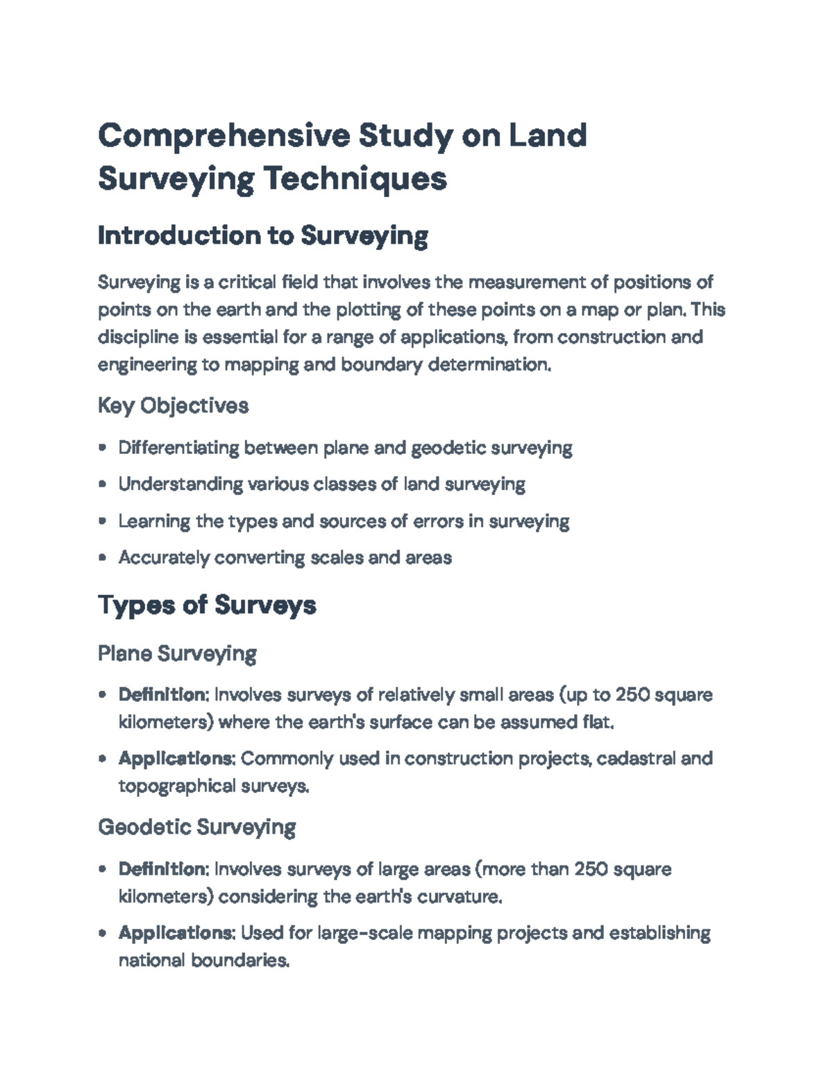 Land Surveying Techniques: Comprehensive Guide and Applications ...