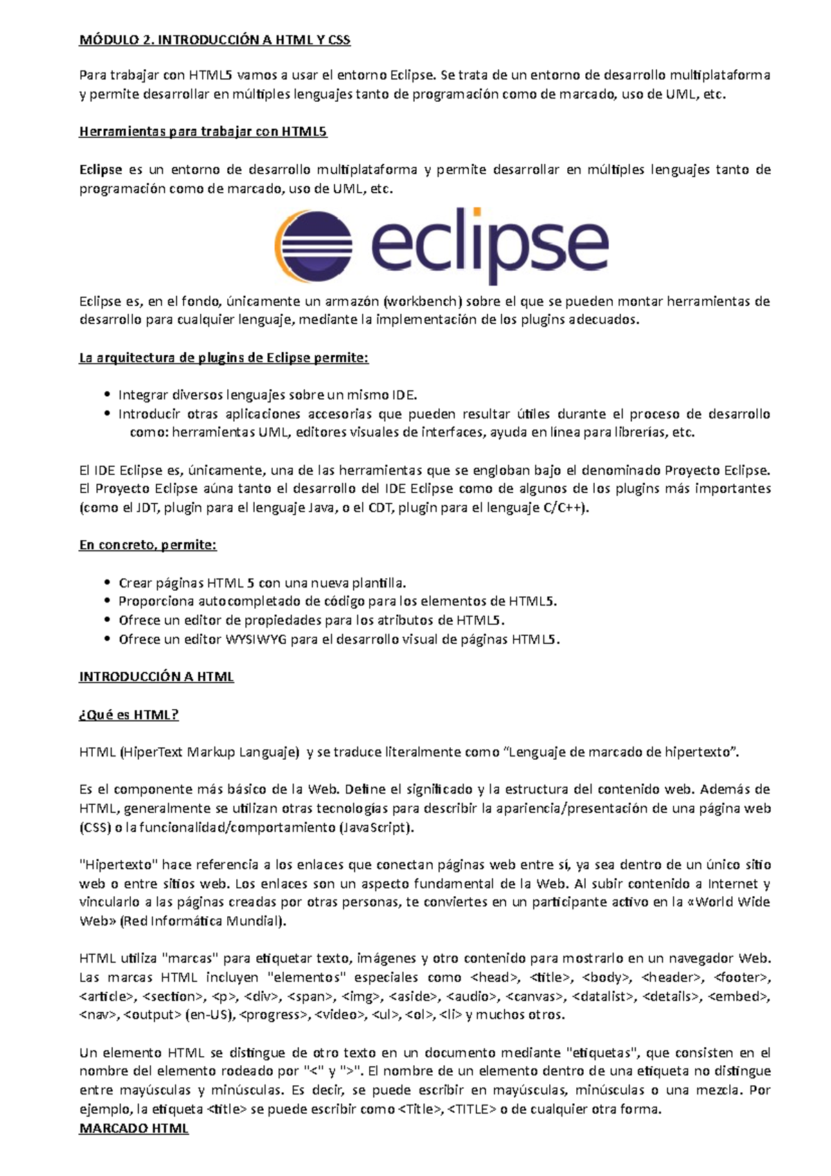 Módulo 2. Introducción a HTML y CSS - MÓDULO 2. INTRODUCCIÓN A HTML Y CSS Para trabajar con ...