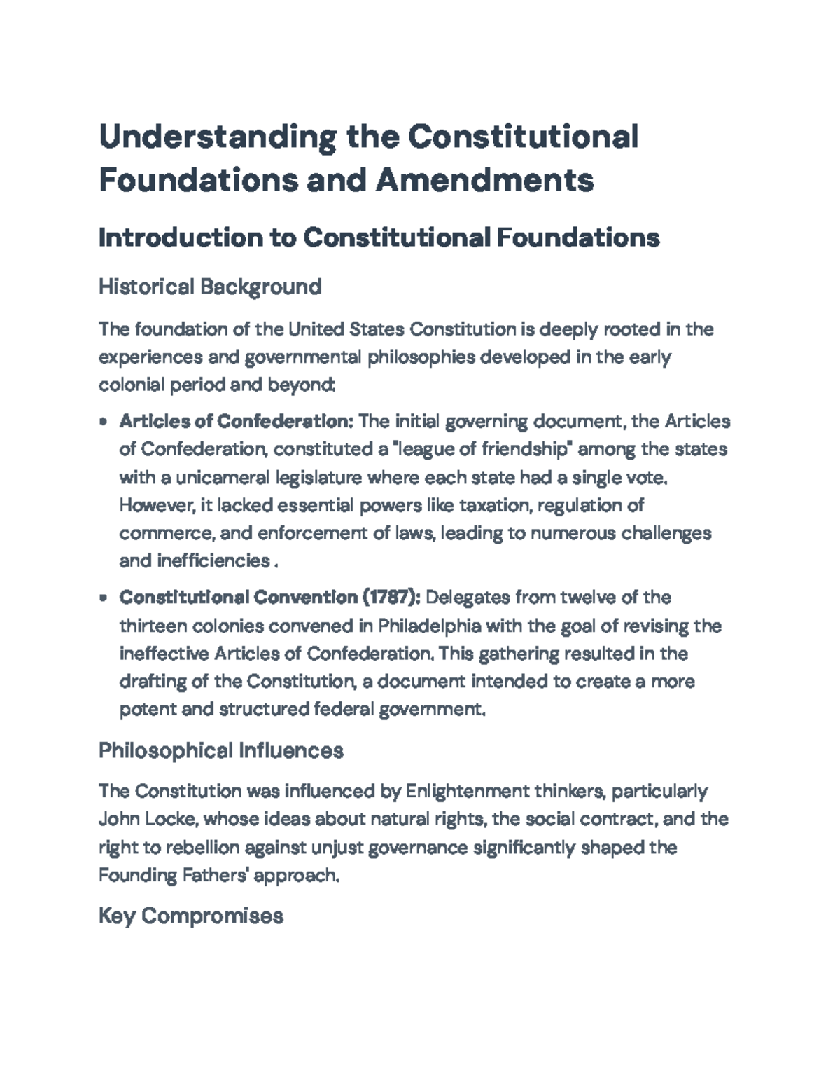 Understanding the Constitutional Foundations and Amendments (POL-101 ...