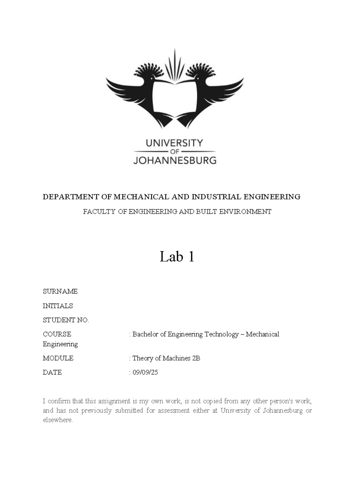 Theory of Machines 2B Lab 1: Function of Elliptical Exercising Machine ...