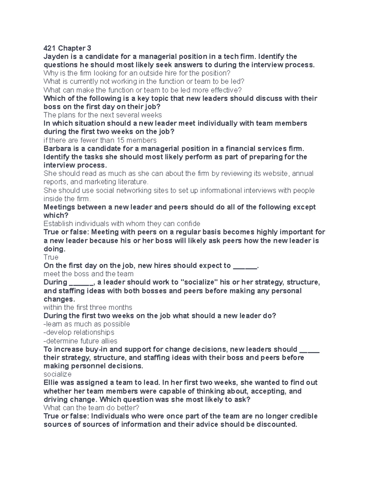 601 MGMT Chapter 2 Quiz - Key Concepts & Answer Guide - Studocu