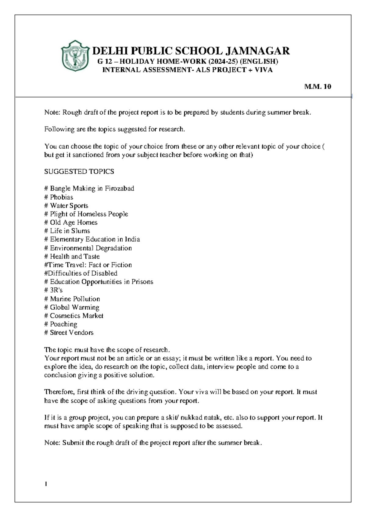 Class 12 English Project Report on Artificial Intelligence (2024-25 ...