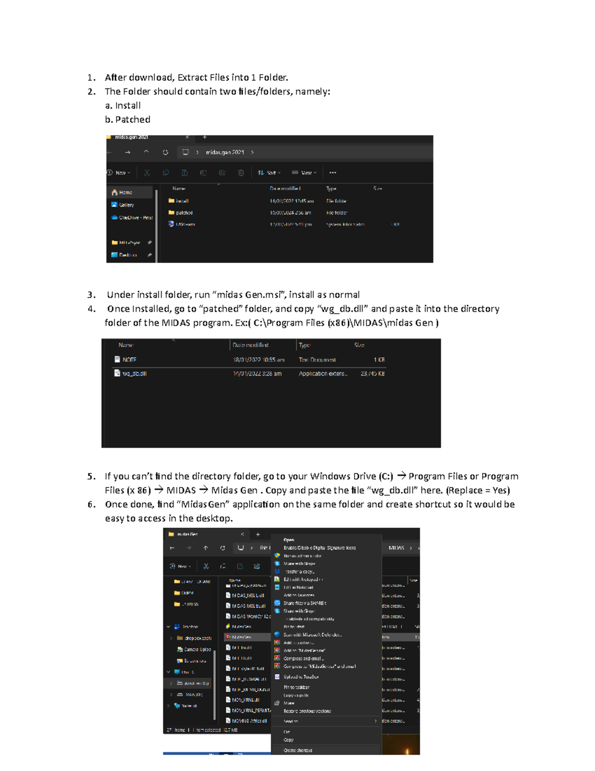 MIDAS Gen Installation Guide: Step-by-Step Process for Easy Setup - Studocu