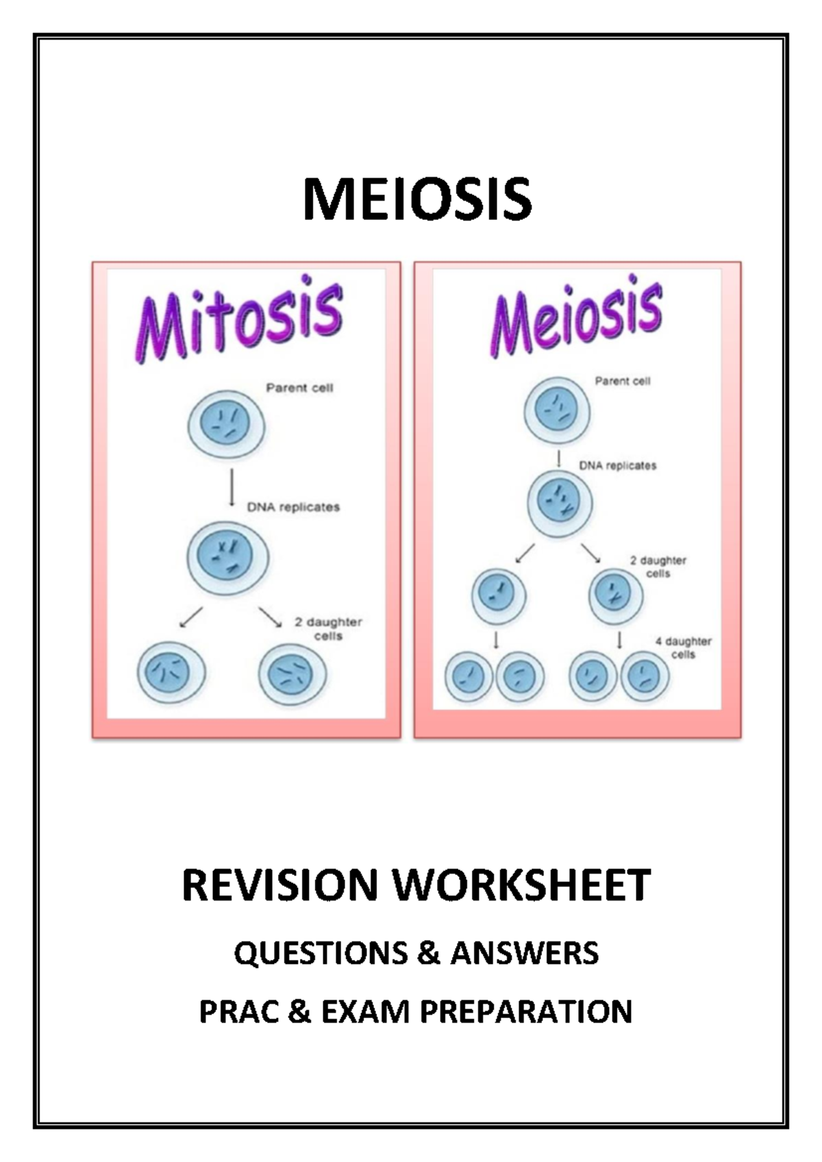 BIO 101: Meiosis Revision Q&A for Exam Preparation - Studocu