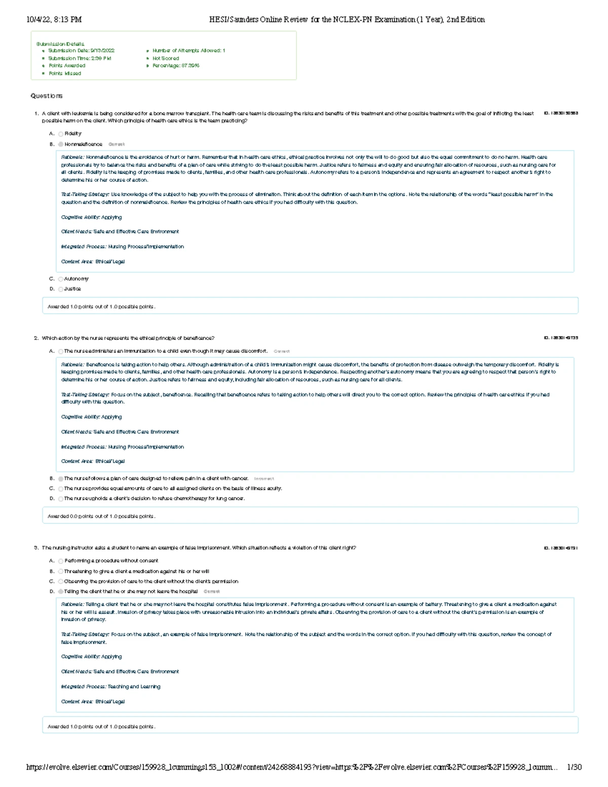Module 1 Exam - Questions Submission Date: 9/6/2022Submission Date: 9/6 ...