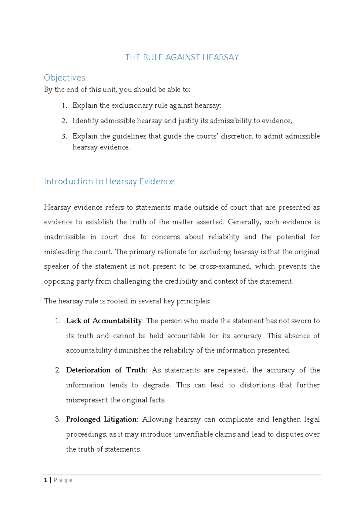 The Rule Against Hearsay: Understanding Admissibility and Exceptions ...