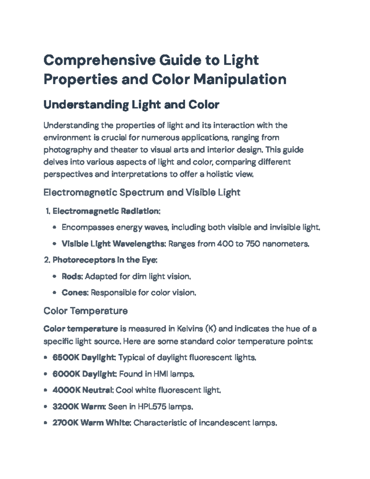 Comprehensive Guide to Light and Color Manipulation Techniques ...